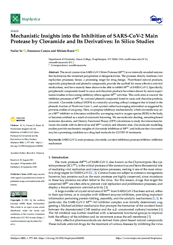 (PDF) Mechanistic Insights into the Inhibition of SARS-CoV-2 Main ...