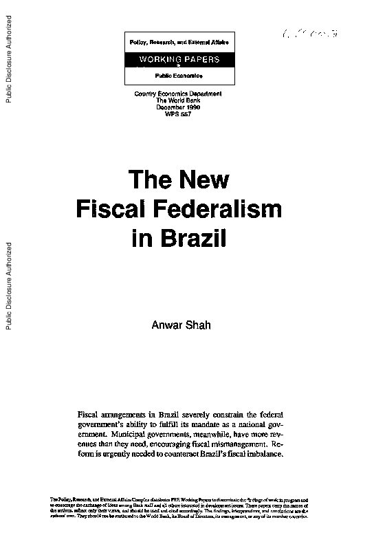 (PDF) The New Fiscal Federalism in Brazil