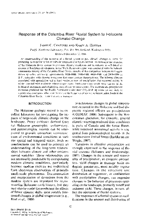 (PDF) Response of the Columbia River fluvial system to Holocene ...