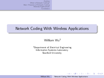 (PDF) Network coding for wireless applications