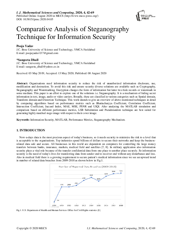 (PDF) Comparative Analysis of Steganography Technique for Information ...