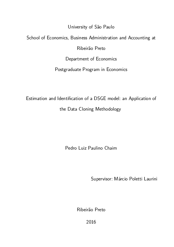 (PDF) Estimation and Identification of a DSGE model: an Application of the Data Cloning ...