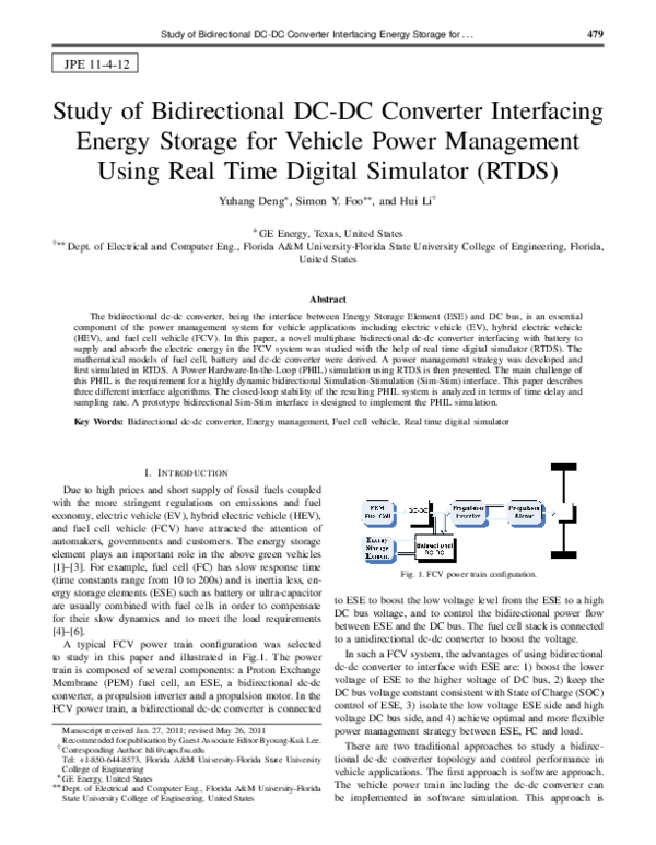 (PDF) Study of Bidirectional DC-DC Converter Interfacing Energy Storage ...