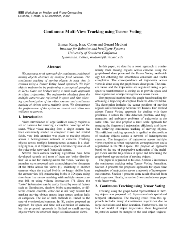 (PDF) Continuous multi-views tracking using tensor voting