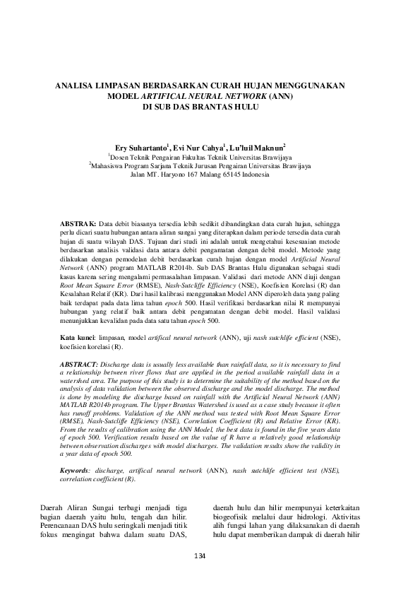 (PDF) Analisa Limpasan Berdasarkan Curah Hujan Menggunakan Model ...