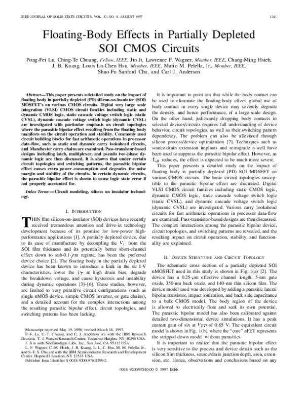 (PDF) Floating-body effects in partially depleted SOI CMOS circuits