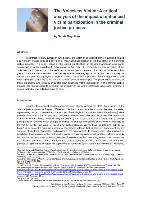 (PDF) The Voiceless Victim: A critical analysis of the impact of ...