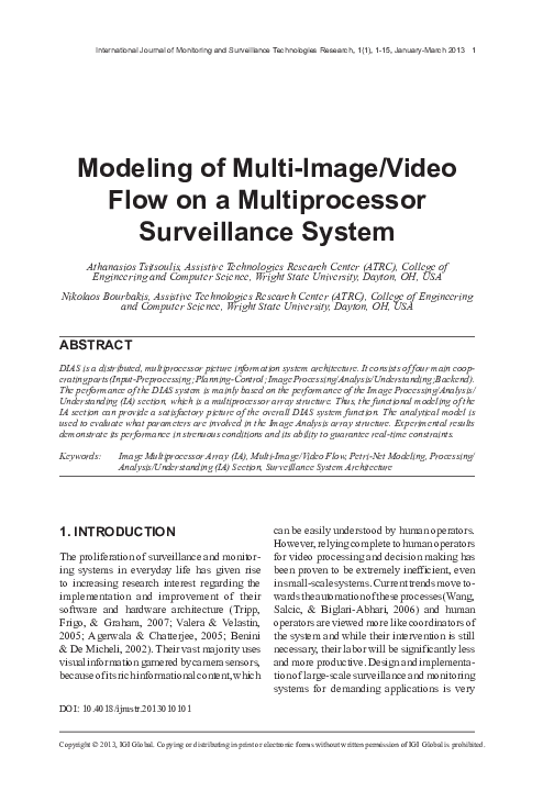 Pdf Modeling Of Multi Image Video Flow On A Multiprocessor Surveillance System