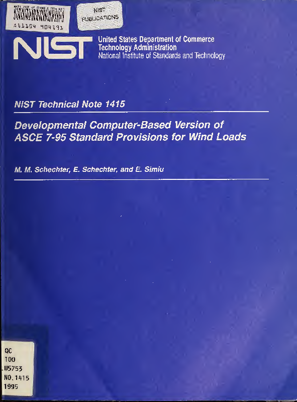(PDF) Developmental computer-based version of ASCE 7-95 standard ...