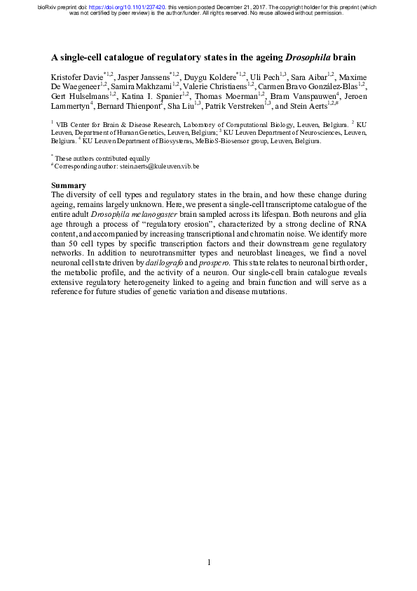 (PDF) A single-cell catalogue of regulatory states in the ageing ...