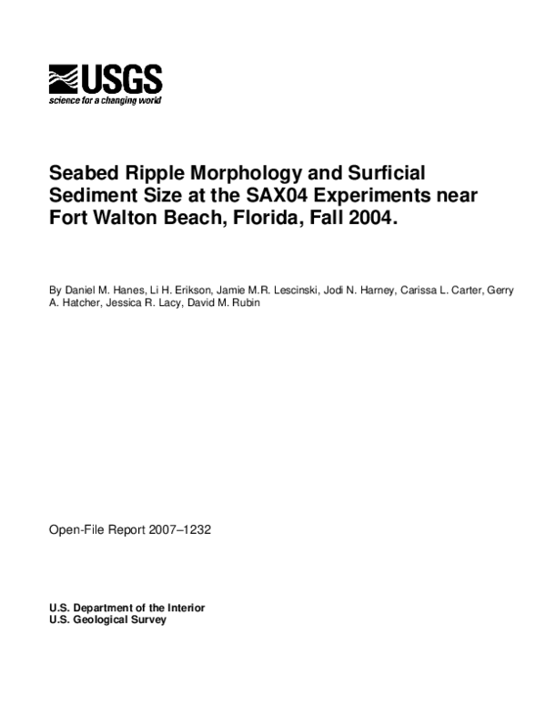 (PDF) Seabed ripple morphology and surficial sediment size at the SAX ...