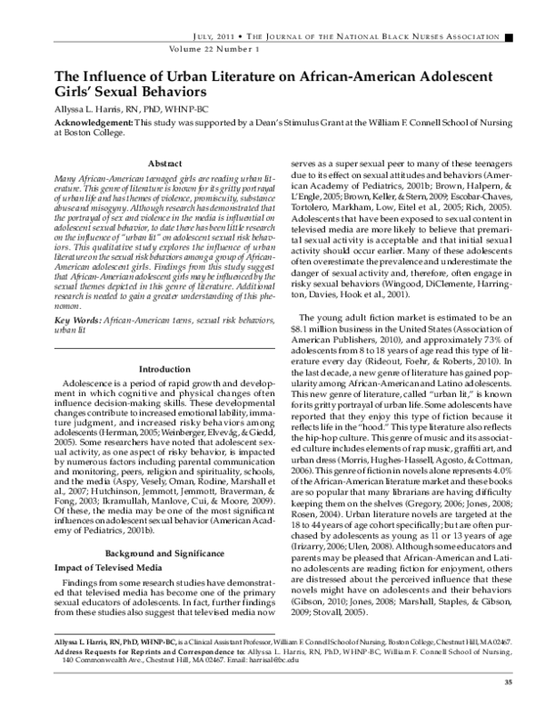 (PDF) The influence of urban literature on African-American adolescent ...