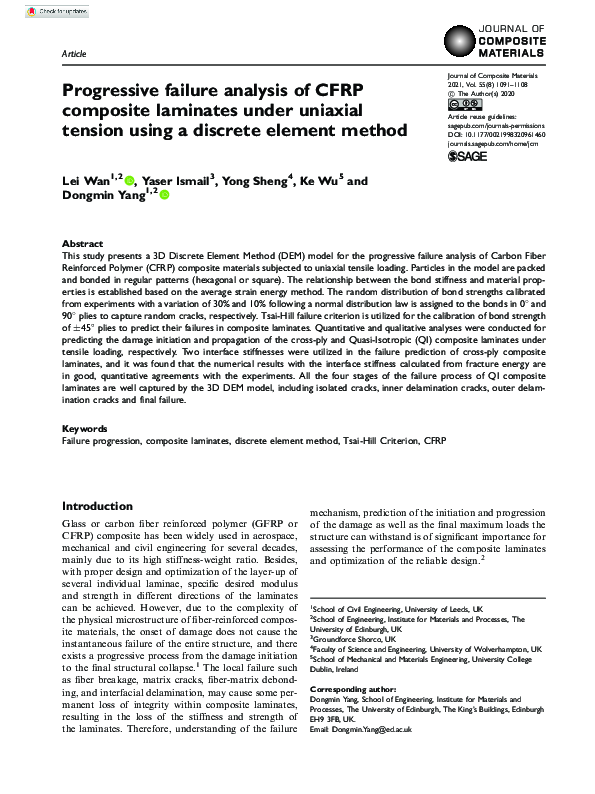 (PDF) Analysis of CFRP Laminate Failure under Tension