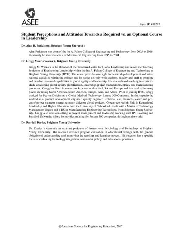 (PDF) Student Perceptions and Attitudes Towards a Required vs. an ...