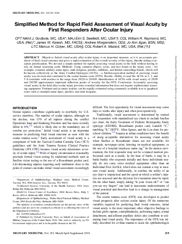 (PDF) Simplified Method for Rapid Field Assessment of Visual Acuity by ...
