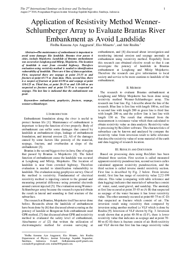 (PDF) Application of Resistivity Method Wenner-Schlumberger Array to ...