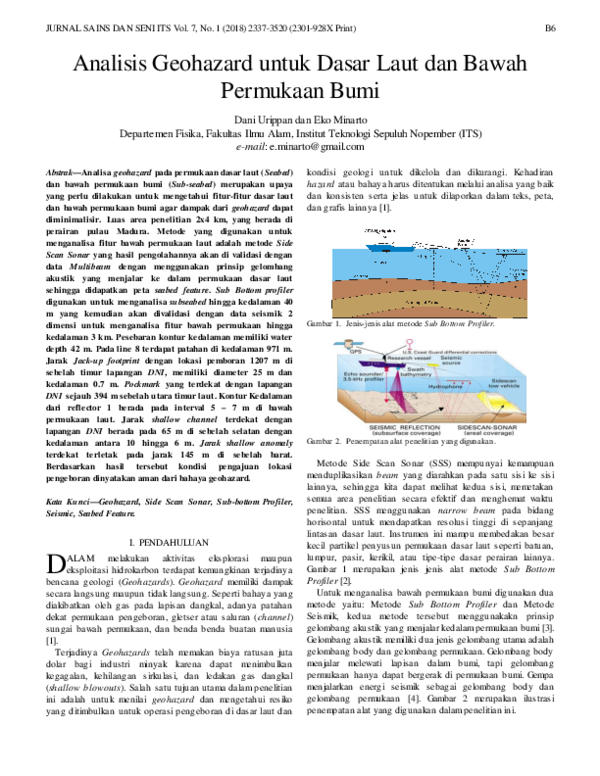 (PDF) Analisis Geohazard Untuk Dasar Laut dan Bawah Permukaan Bumi