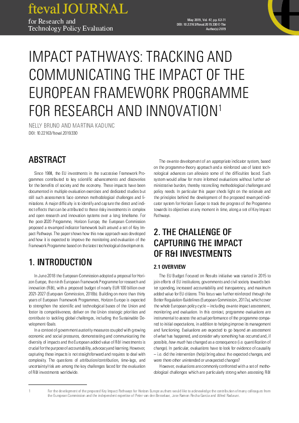 (PDF) Impact Pathways: Tracking and communicating the impact of the ...