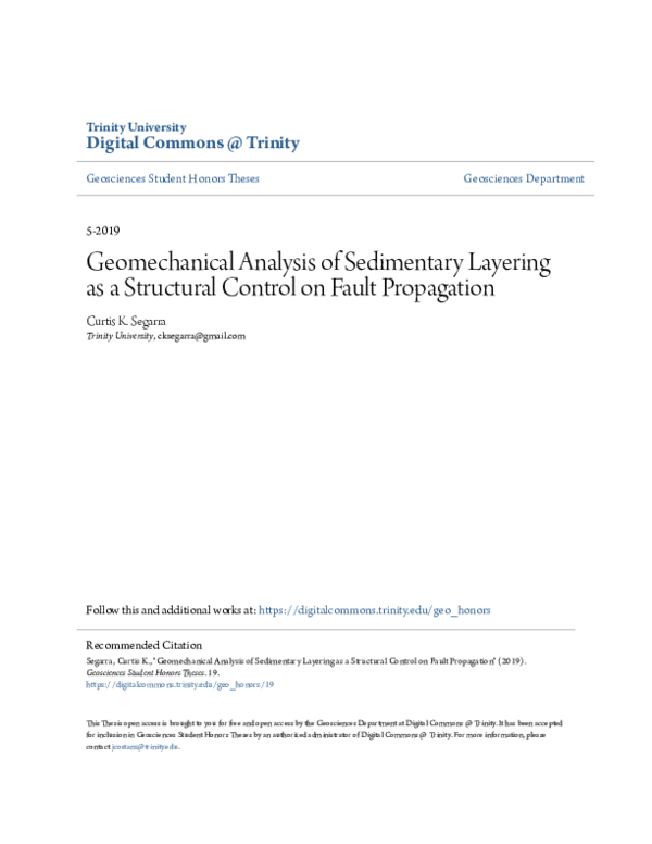 (PDF) Geomechanical Analysis of Sedimentary Layering as a Structural ...