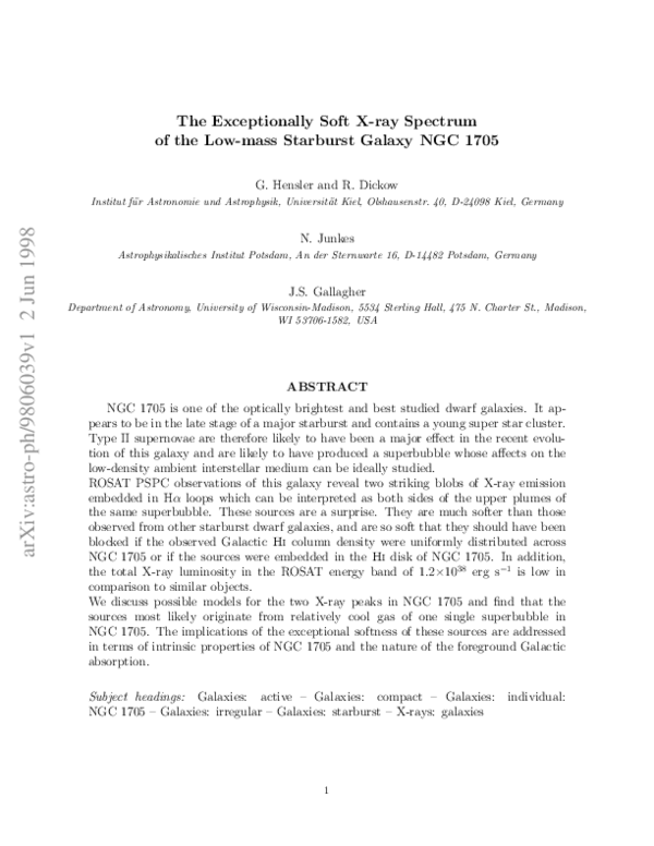 (PDF) The Exceptionally Soft X-Ray Spectrum of the Low-Mass Starburst ...
