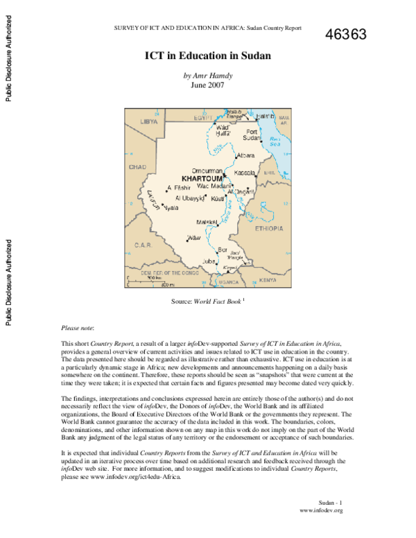 (PDF) Survey of ICT and education in Africa : Sudan country report