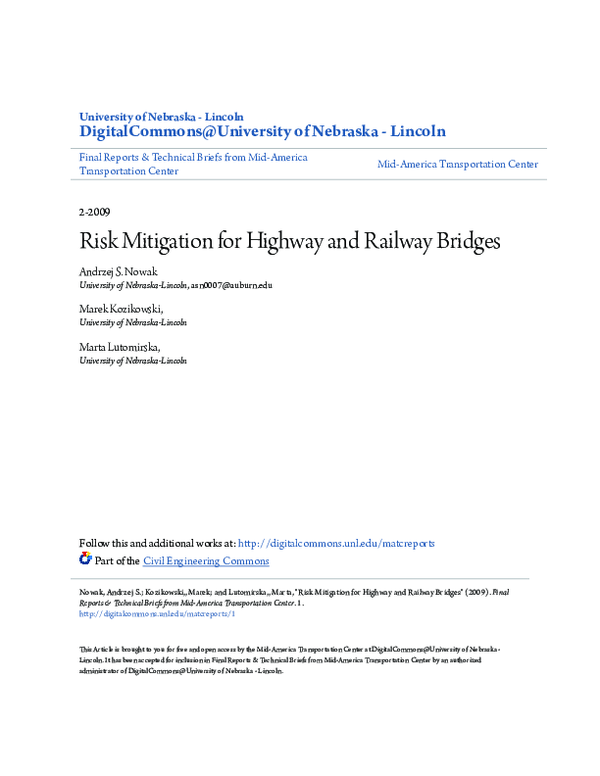 (PDF) Risk Mitigation for Highway and RailwayBridges