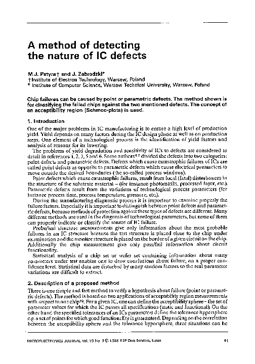 (PDF) A method of detecting the nature of IC defects