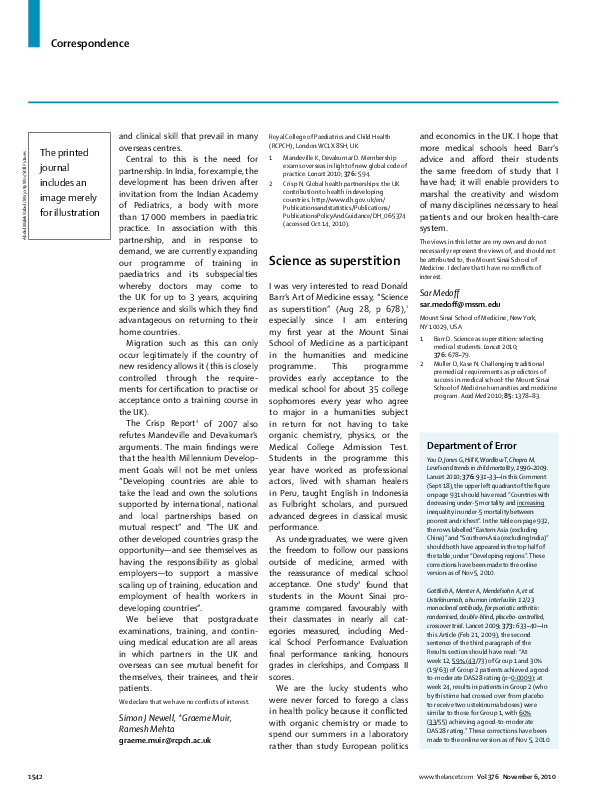 (PDF) Science as superstition