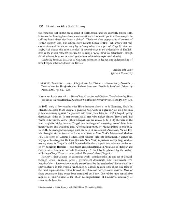 (PDF) Harshav, Benjamin — Marc Chagall and his Times: A Documentary ...