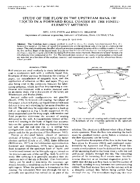(PDF) Study of the flow in the upstream bank of liquid in a forward ...