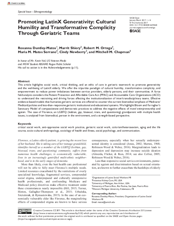 (PDF) Promoting LatinX Generativity: Cultural Humility and ...