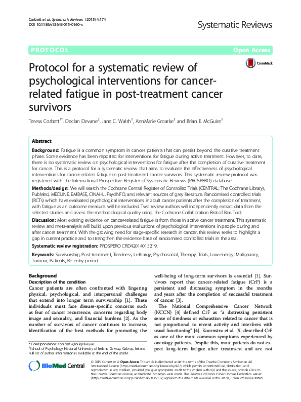 (PDF) Protocol for a systematic review of psychological interventions ...