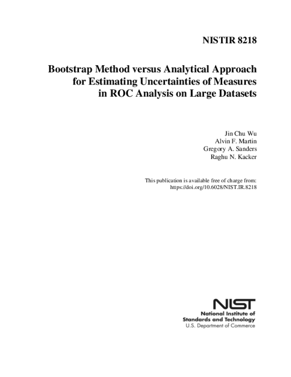 (PDF) Bootstrap method versus analytical approach for estimating uncertainty of measures in ROC ...