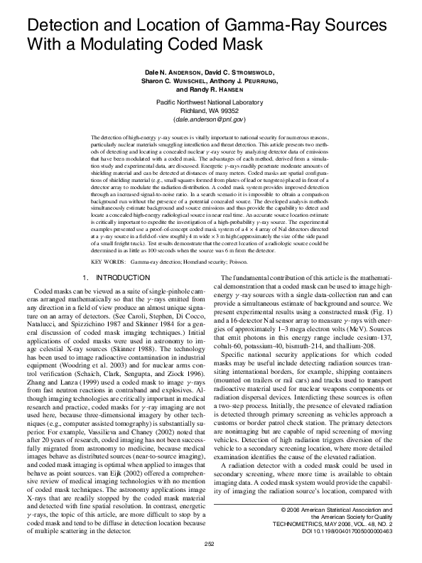(PDF) Detection and Location of Gamma-Ray Sources with a Modulating ...