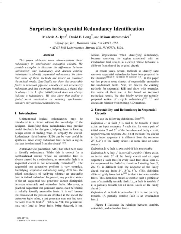 (PDF) Surprises in sequential redundancy identification