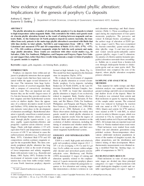 (PDF) New evidence of magmatic-fluid–related phyllic alteration ...