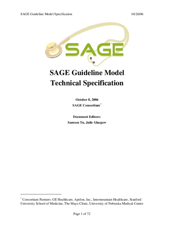 (PDF) The SAGE Guideline Model Technical Specification