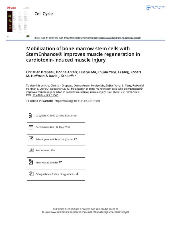 (PDF) Mobilization of bone marrow stem cells with StemEnhance® improves ...
