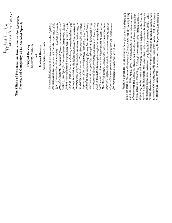 (PDF) The effects of pronunciation instruction on the accuracy, fluency, and complexity of L2 ...