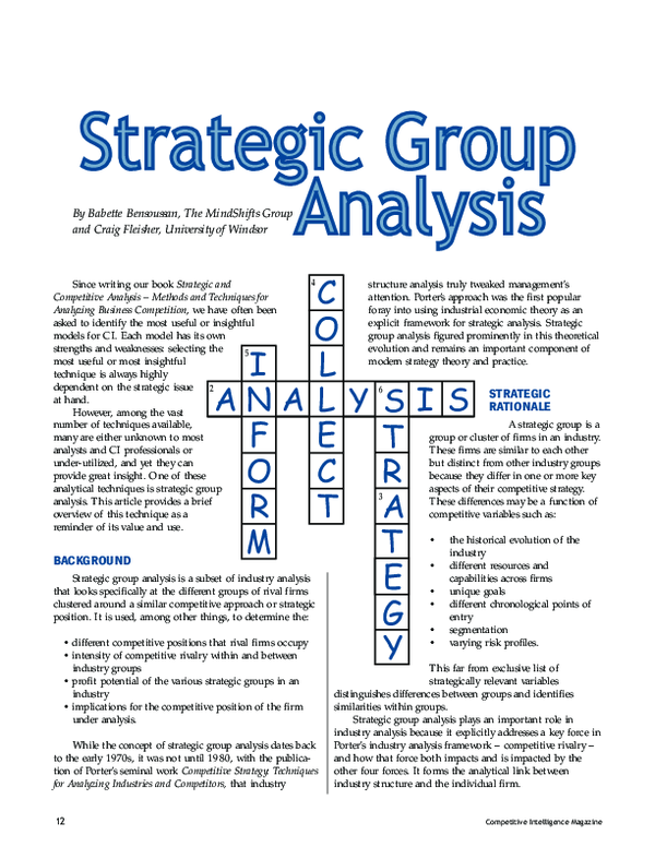 (PDF) Strategic group analysis