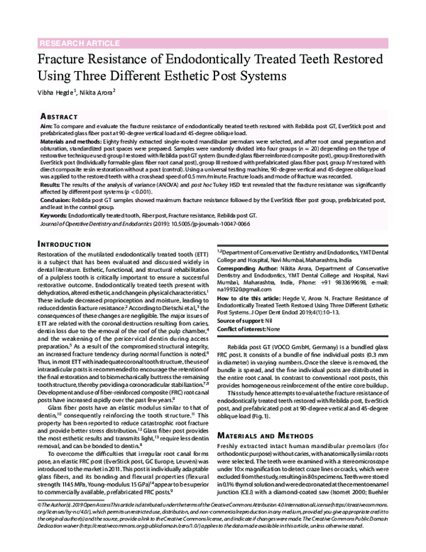 (PDF) Journal of Operative Dentistry Endodontics