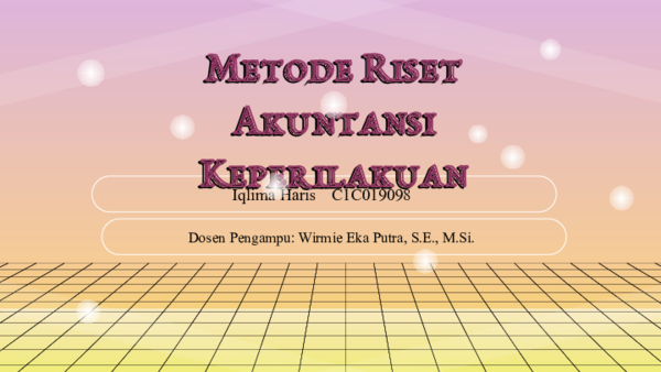 (PPT) PPT Metode Riset Akuntansi Keperilakuan