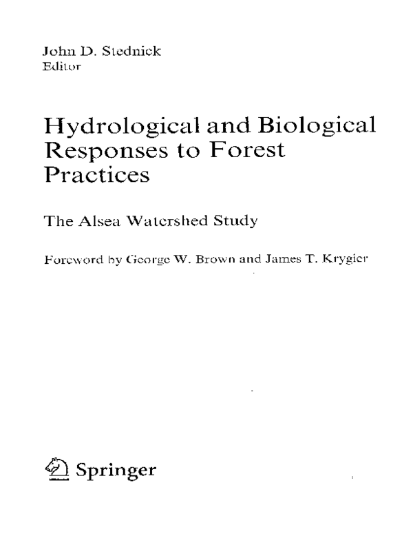 (PDF) The Alsea Watershed Study: A Comparison with Other Multi-year ...