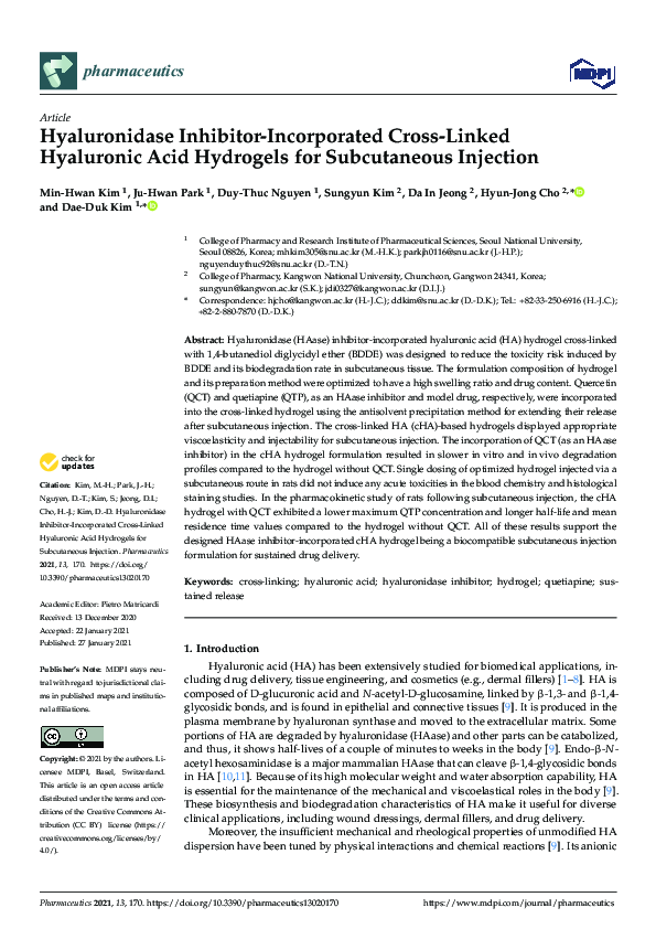 (PDF) Hyaluronidase Inhibitor-Incorporated Cross-Linked Hyaluronic Acid ...