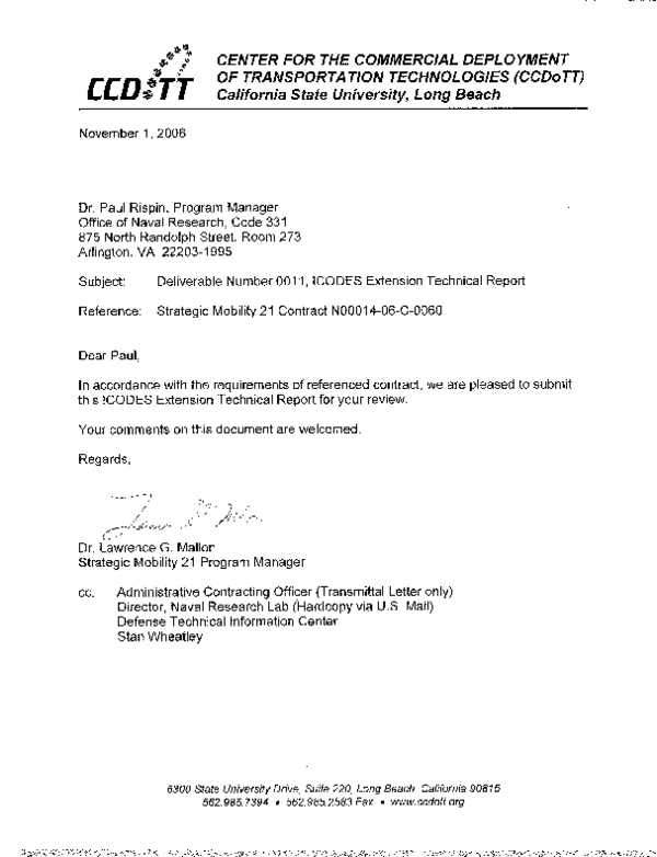 (PDF) Strategic Mobility 21: ICODES Extension Technical Plan