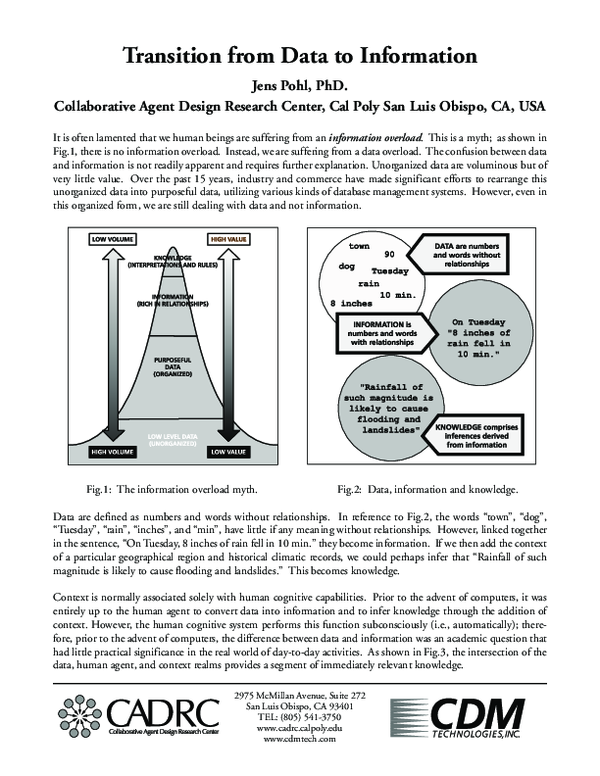 (PDF) Transition from Data to Information