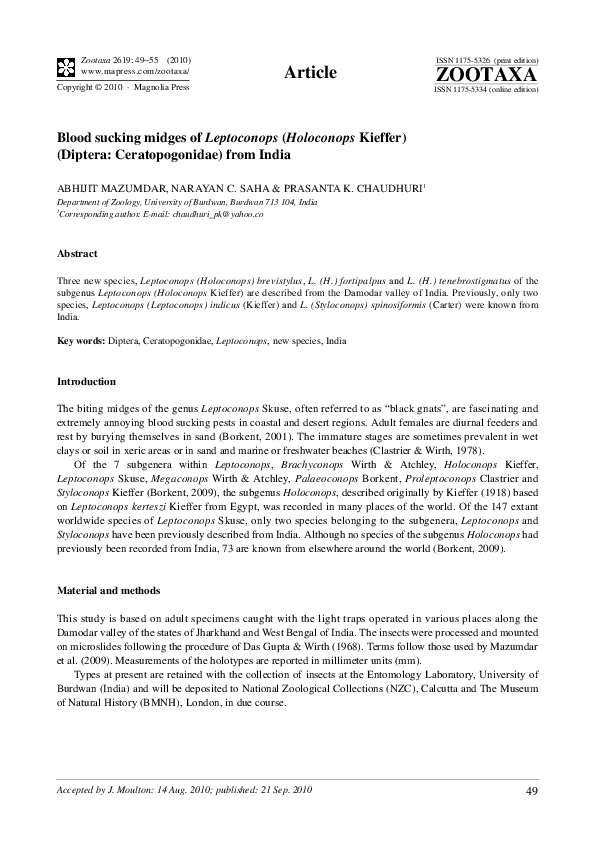 (PDF) Blood sucking midges of Leptoconops (Holoconops Kieffer) (Diptera ...