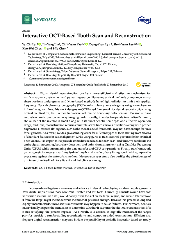 (PDF) Interactive OCT-Based Tooth Scan and Reconstruction