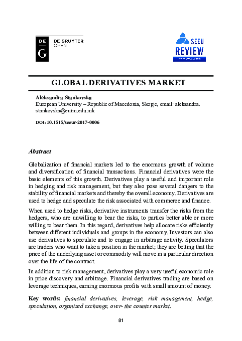 (PDF) Global Derivatives Market