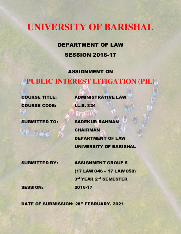 (PDF) Short note on Public Interest Litigation